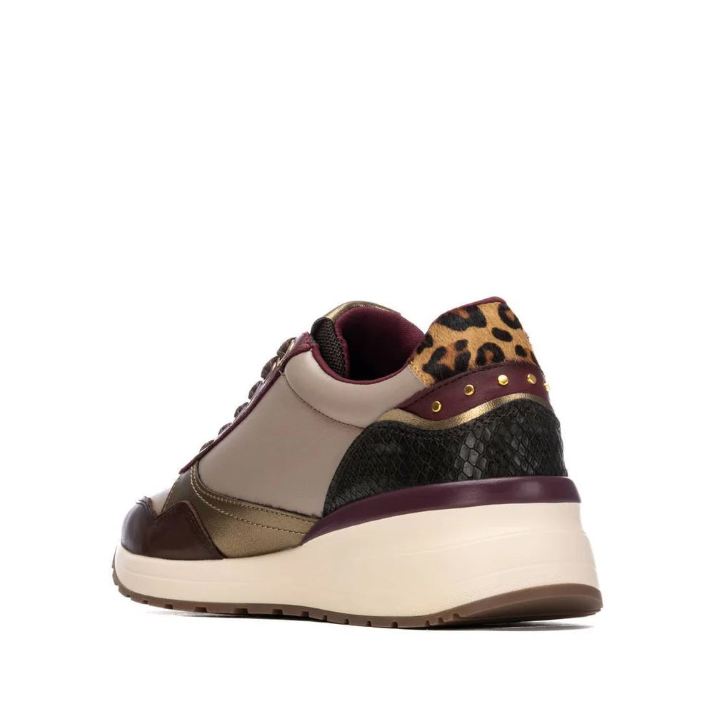 Carmela | Side Zip Wedge Trainer | Burgundy Metallic – RED|FOOTWEAR